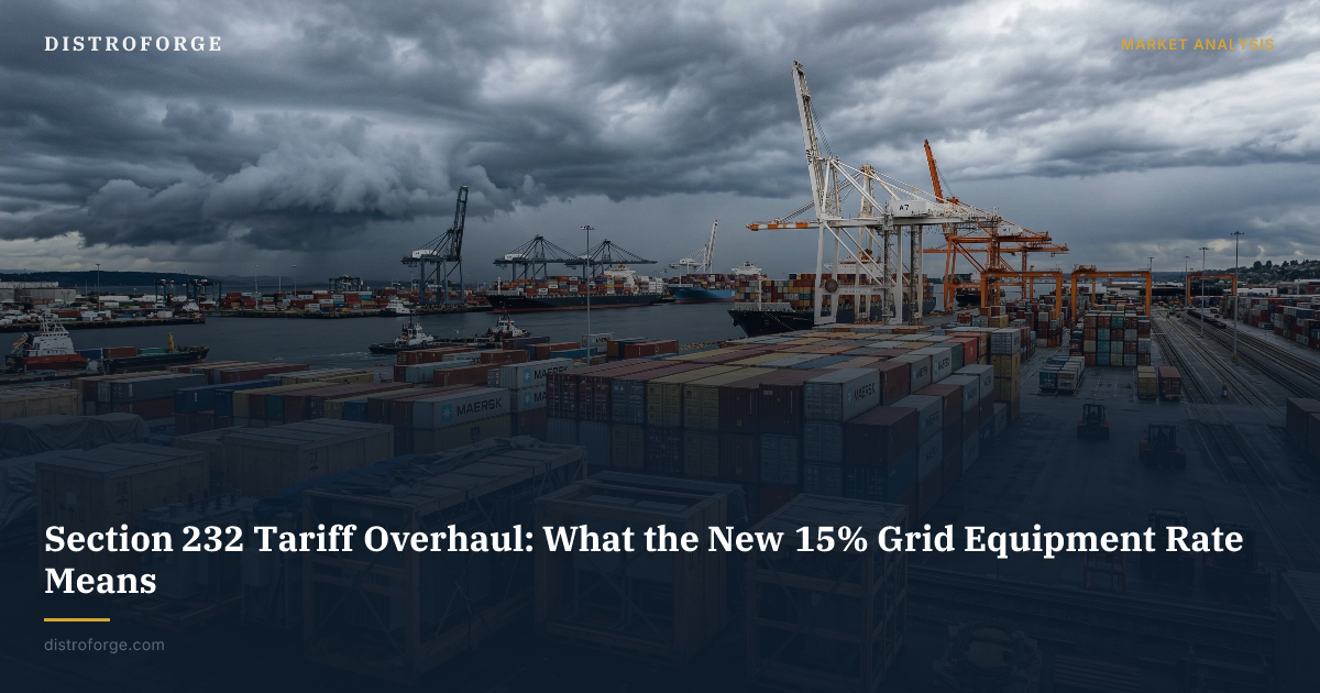 Section 232 Tariff Grid Equipment: 15% Rate Impact | DistroForge